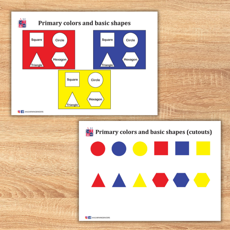Primary colors & basic shapes - AH Learning Binders