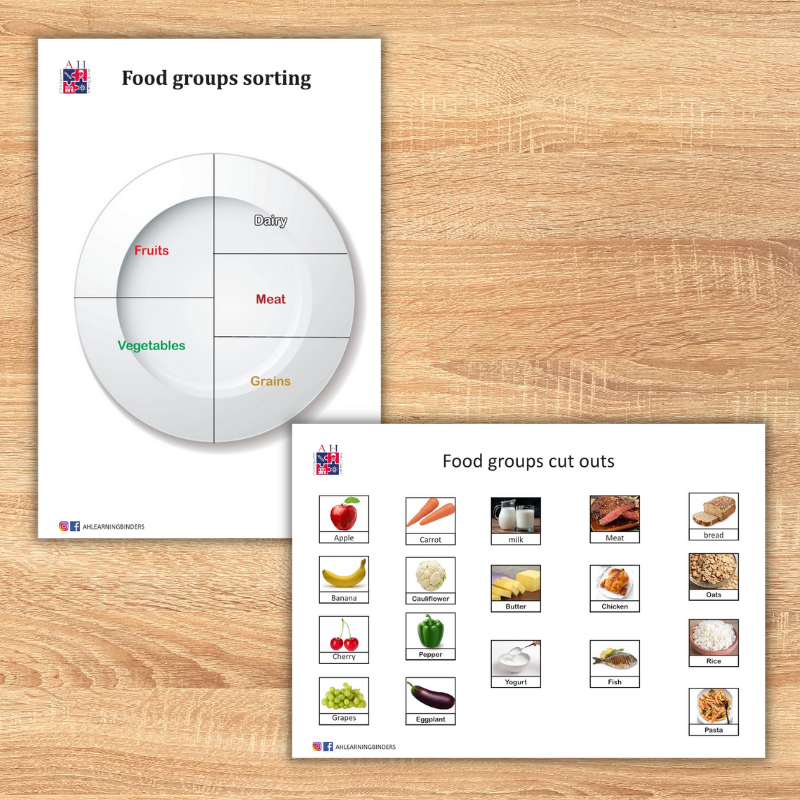 Food groups sorting - AH Learning Binders