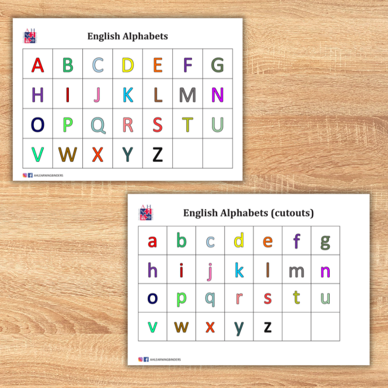 Match uppercase & lowercase letters - AH Learning Binders